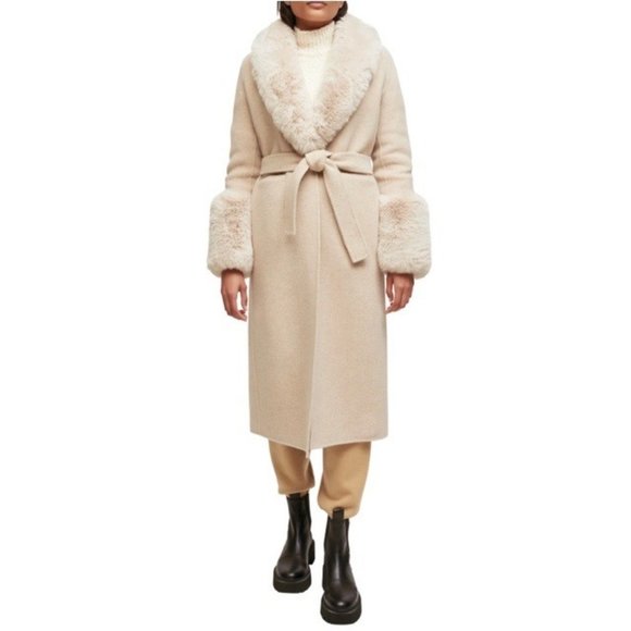 Maje | Jackets & Coats | Nwt Maje Galaxyre Faux Furtrimmed Wool Blend ...